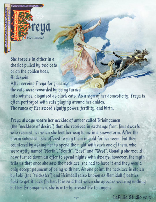 Goddess Freya page 3 - LaPulia Book of Shadows