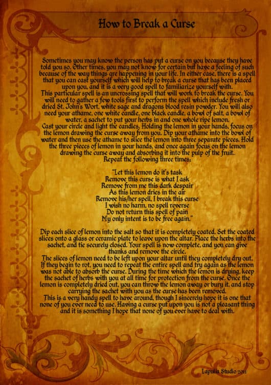 How to Break a Curse – LaPulia Book of Shadows