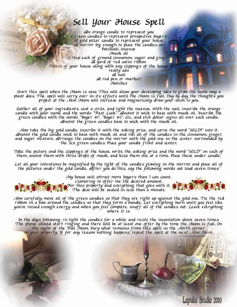 Sell your House magick spell - LaPulia Book of Shadows